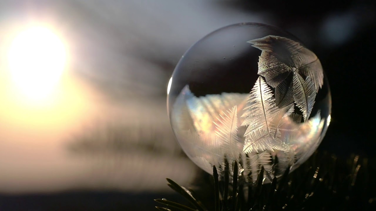 Water Bubble Slowly Freezing On A Cold Winter's Day [ 4K UHD Video ...