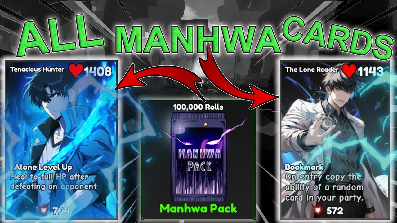 ALL MANHWA CARDS [Manhwa Card Pack] Anime Card Battle - ROBLOX #rng # ...