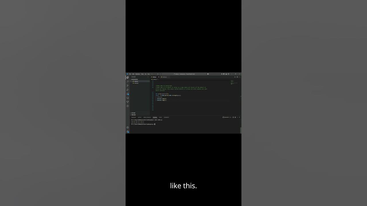 Deep copy in JavaScript #javascript #deepcopy #javascriptshorts # ...