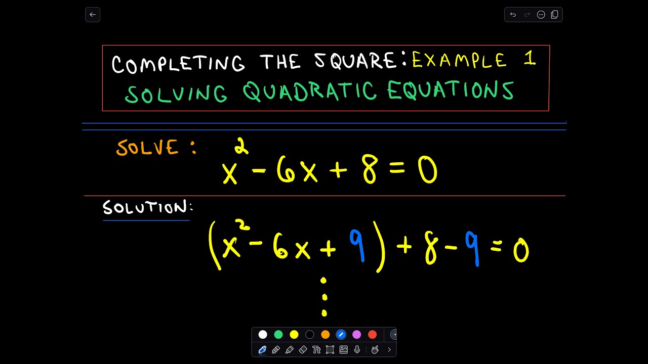 Completing The Square Formula Completing The Square & Quadratic