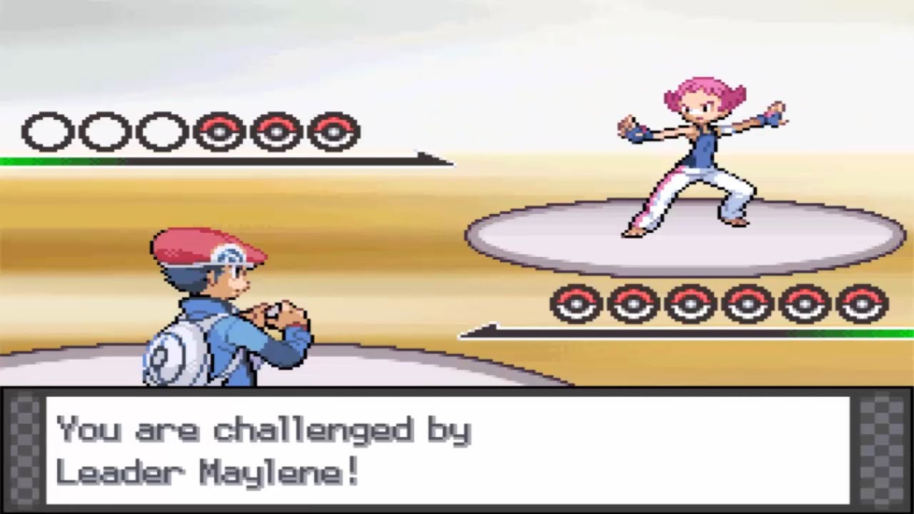 Pokemon Platinum - Veilstone Gym Leader Battle: Maylene - YouTube