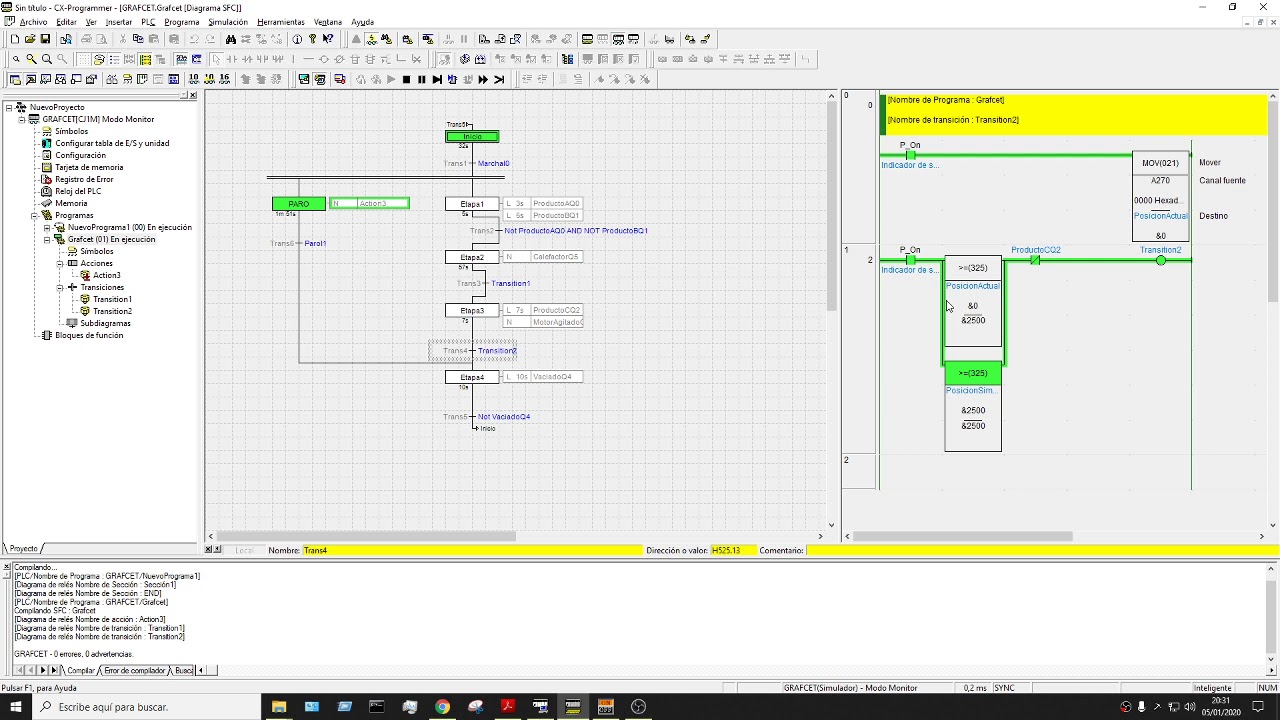 Ejemplo de GRAFCET con un CJ1M de Omron - YouTube