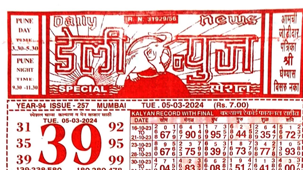 KALYAN DAILY NEWS 🆕🆕chart || #dailynews #1k #YOUTUBEKALYN #joker # ...