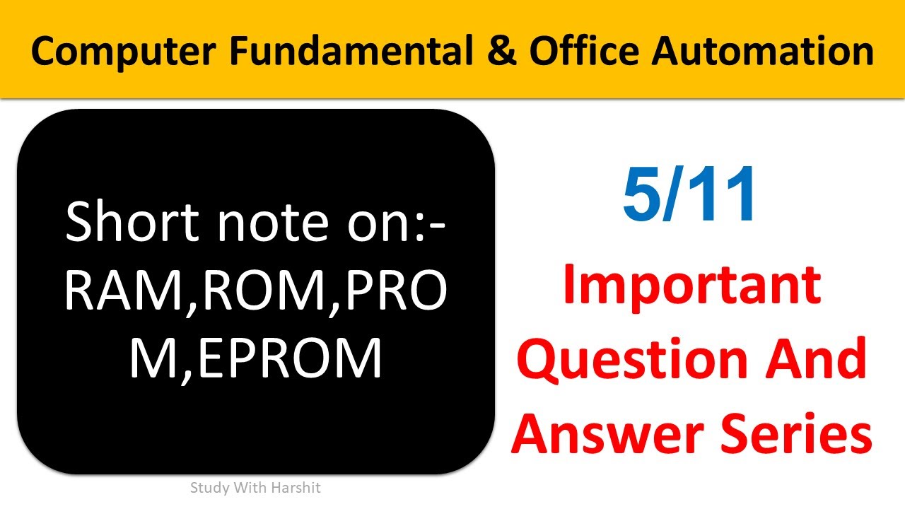 BCA 103 Computer Fundamental & Office Automation Q&A Series 5/11 ...
