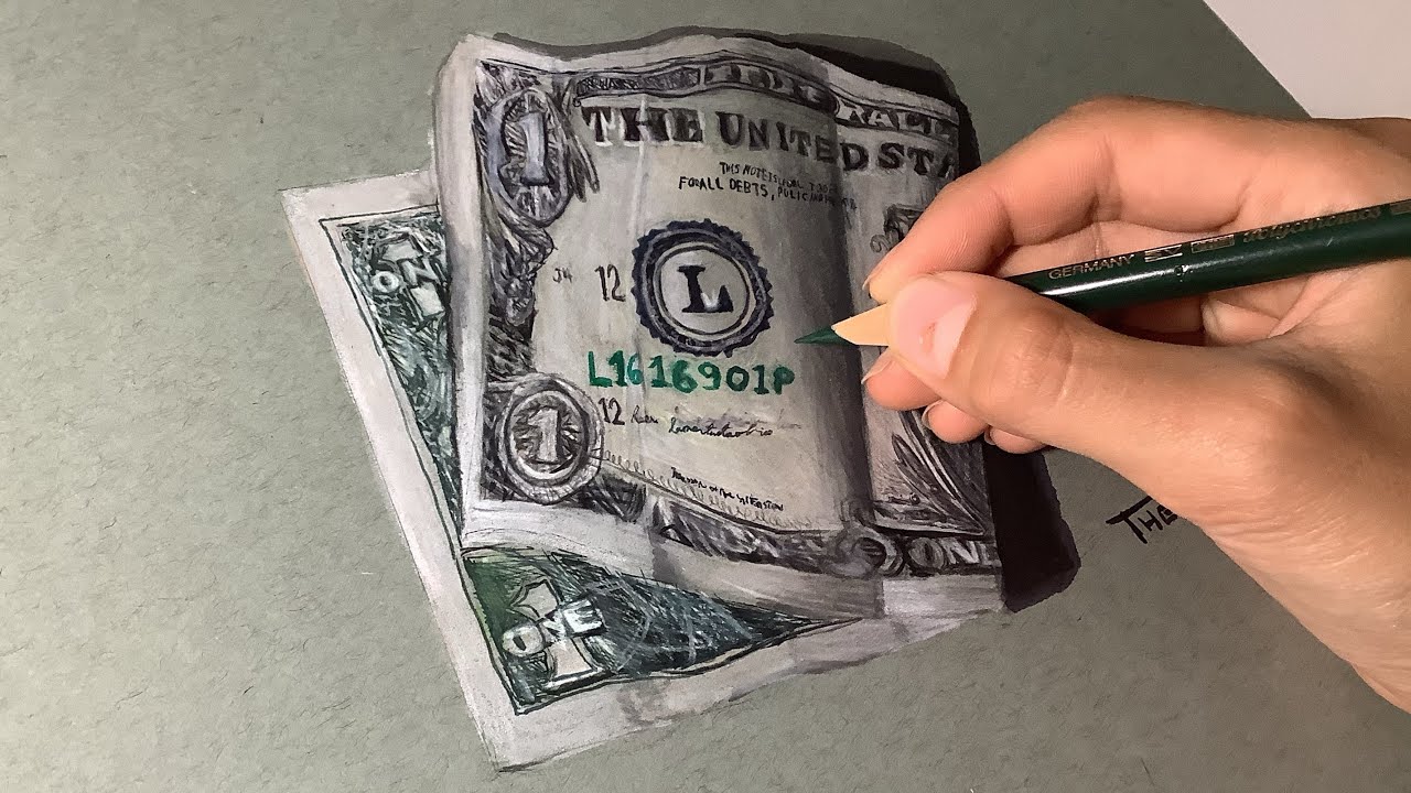 Drawing Hyper Realistic Money - YouTube