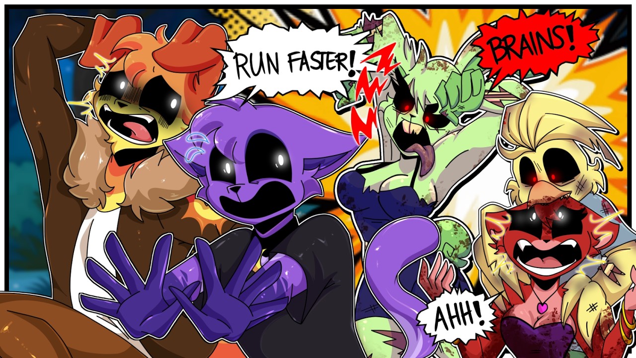 CatNap X DogDay's Zombie Smiling Critter Attack | Infected AU | Poppy ...