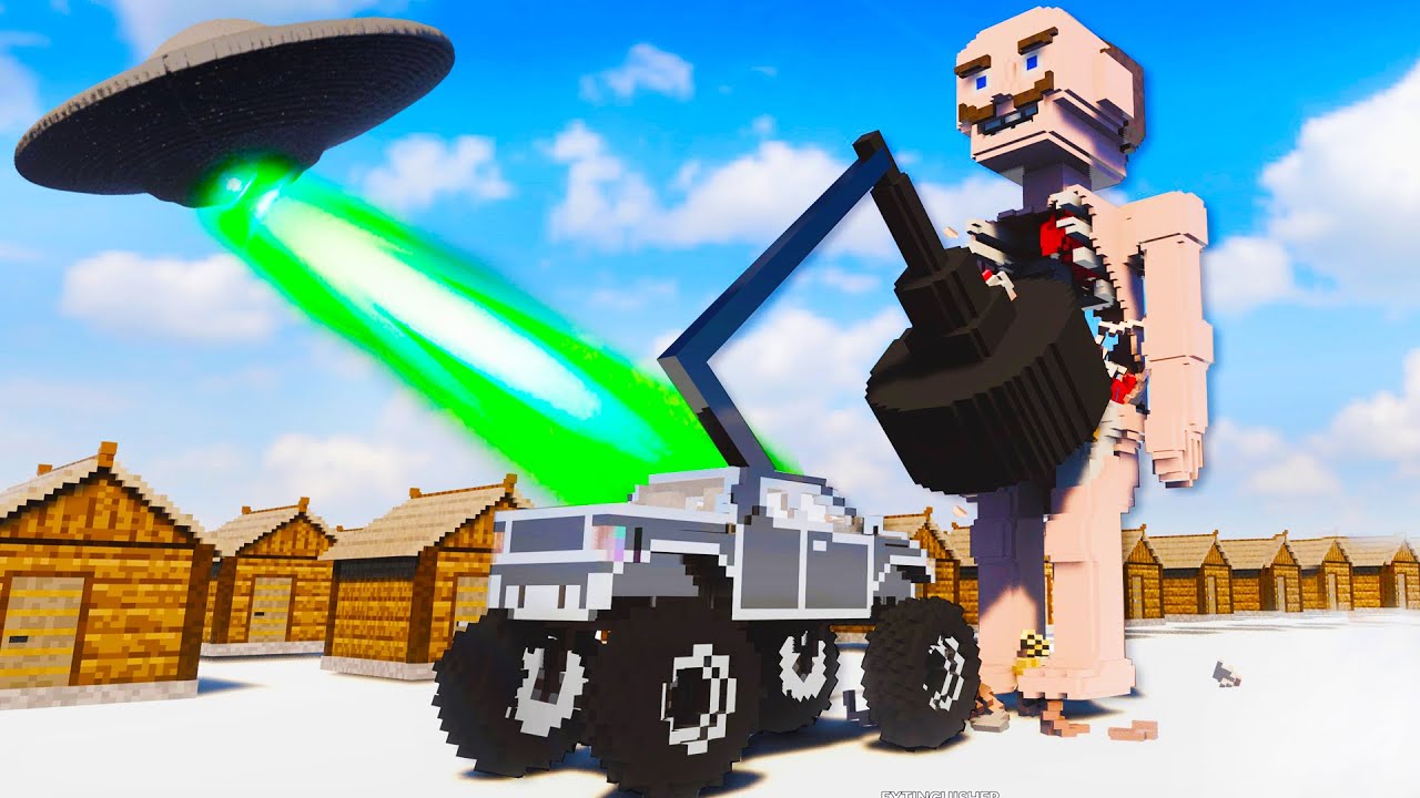 I Smashed Giant Humans with a Hammer Truck and Got Attacked by a UFO in ...