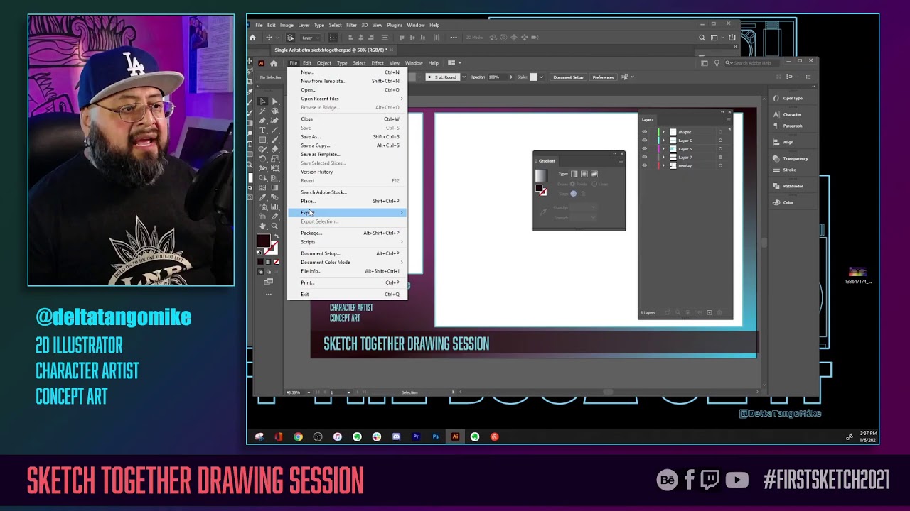 Creating Live Stream Overlays in Adobe Illustrator 30 minute session w ...