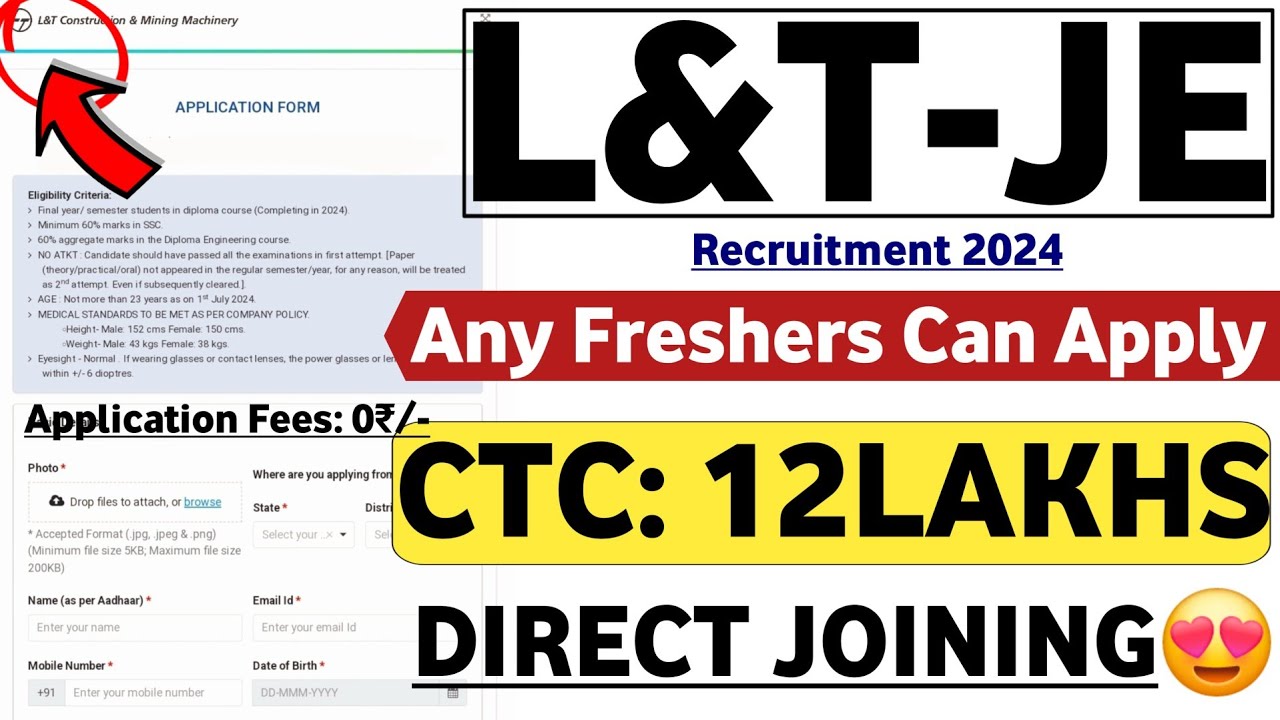 L&T New JET Vacancy OUT 😍 | Freshers | L&T Job Vacancy 2024 | L And T ...