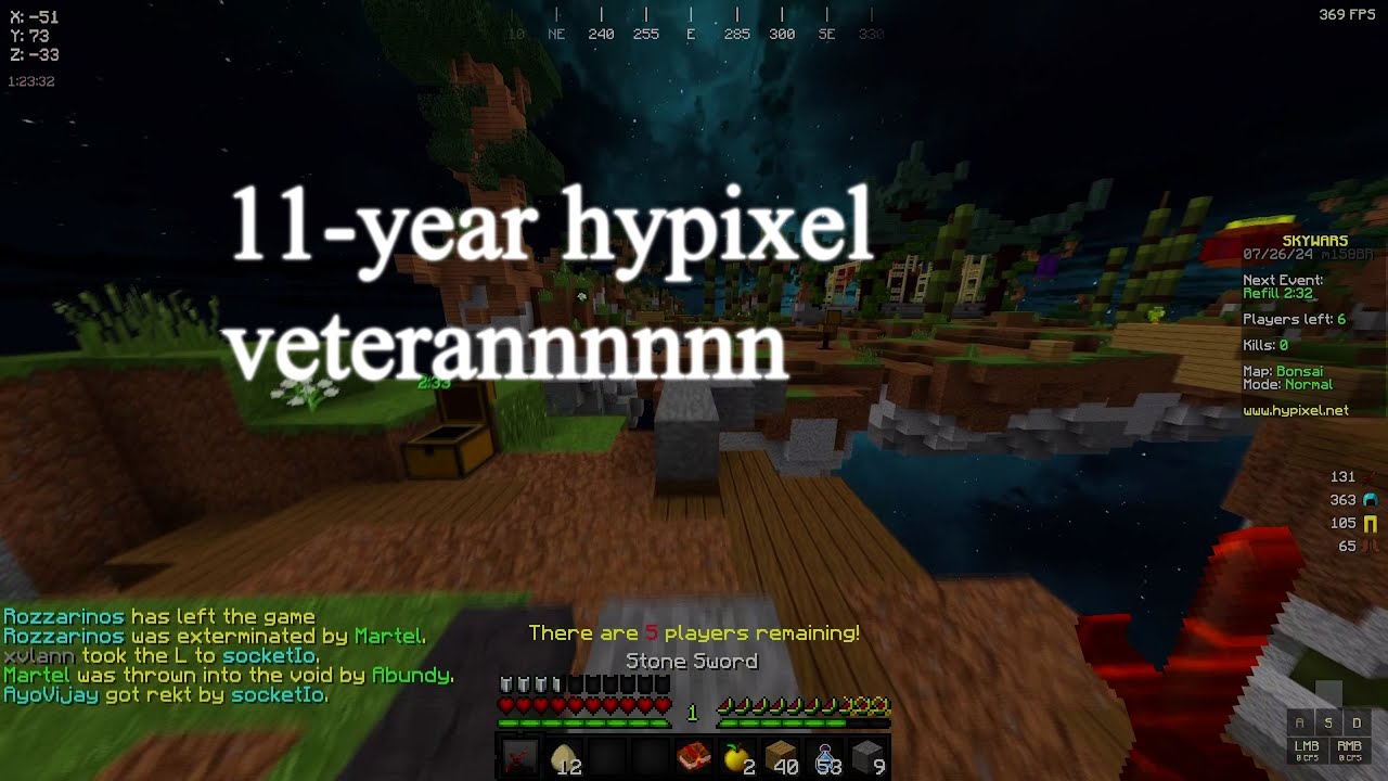 (240 FPS) talking about hypixel and basically flexing my OG card - YouTube