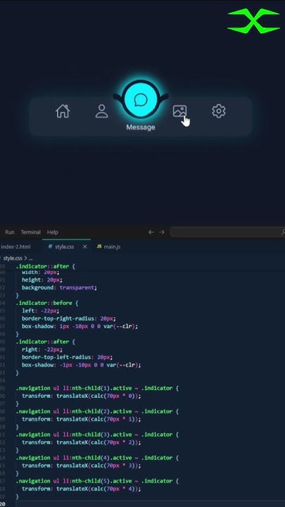Magic Navigation Menu Indicator with Smooth Animation #webdevelopment #coding #animation #shorts ...