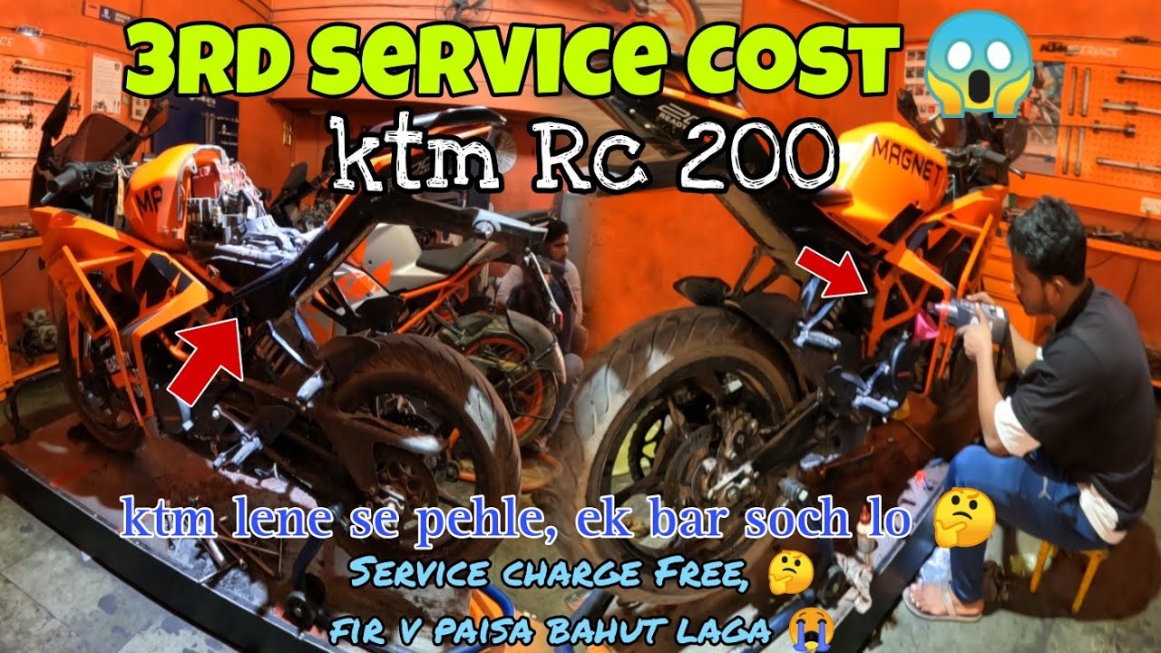 KTM RC KA 3RD SERVICE 😍 ITNA JADA PAISA 😯 3RD SERVICE ME 😱 ENGINE OIL ...