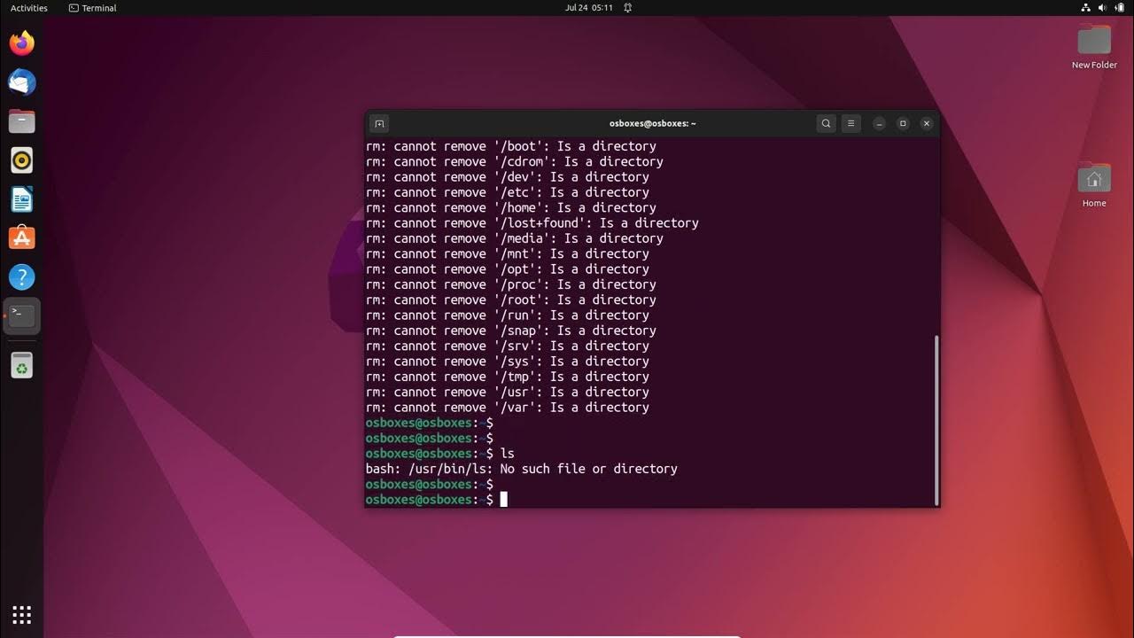 how to delete the Entire Ubuntu operating system in one command - YouTube