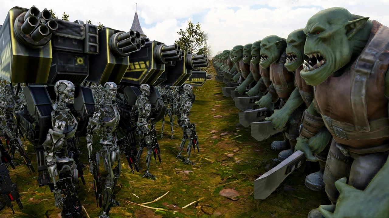 T-45 & T-800 Terminator vs 2,000,000 Slugga Boyz | Ultimate Epic Battle ...