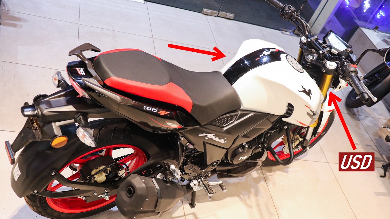 Finally 2025 New Launch TVS Apache RTR 160 4V USD Forks Model Detailed ...
