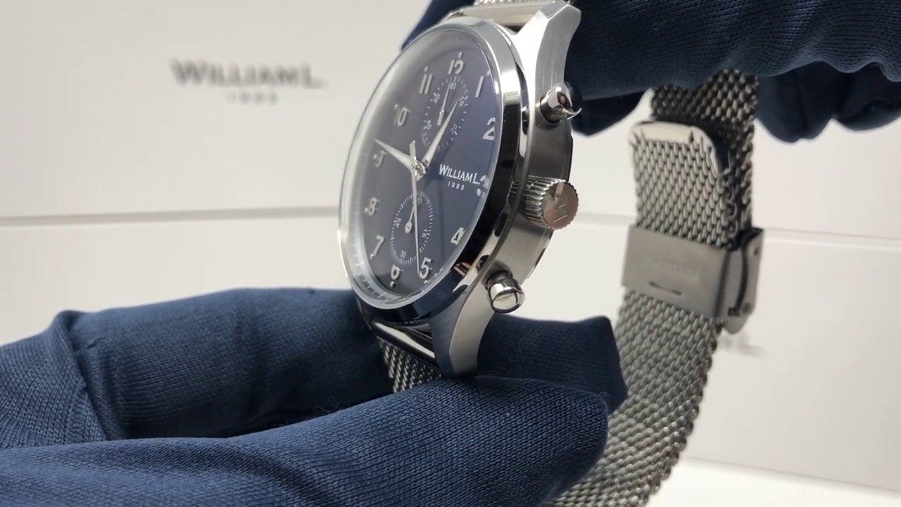 William L. 1985 Quartz Watch Vintage Style Small Chrono Stainless Steel ...