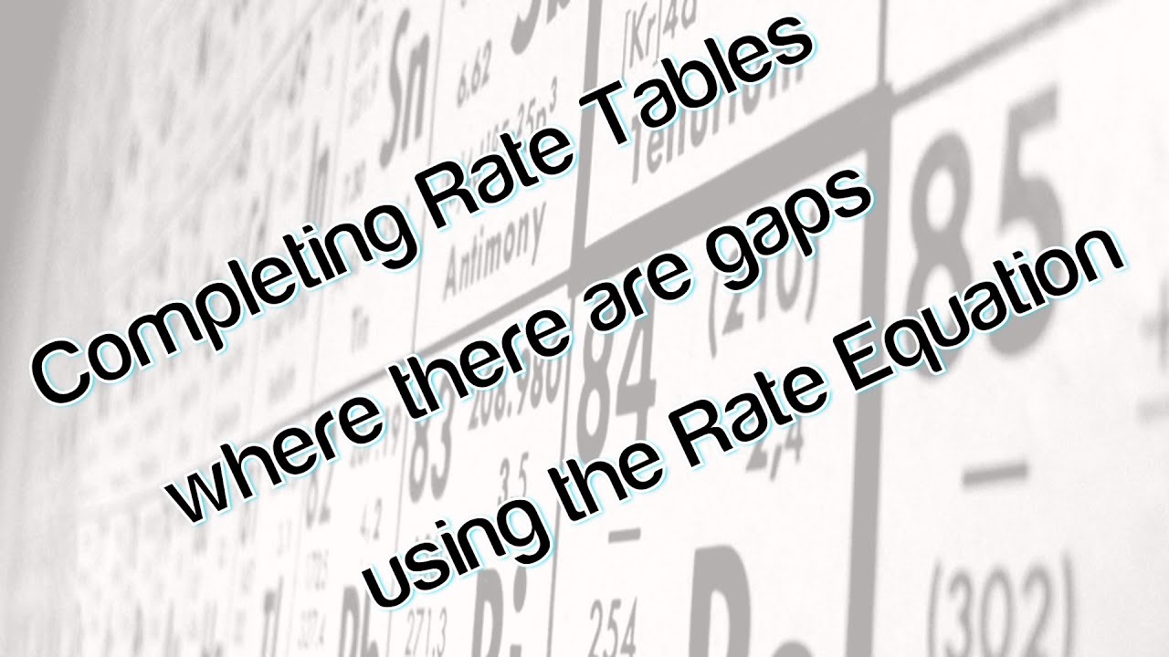 Completing rate tables where there are gaps using rate equation - YouTube