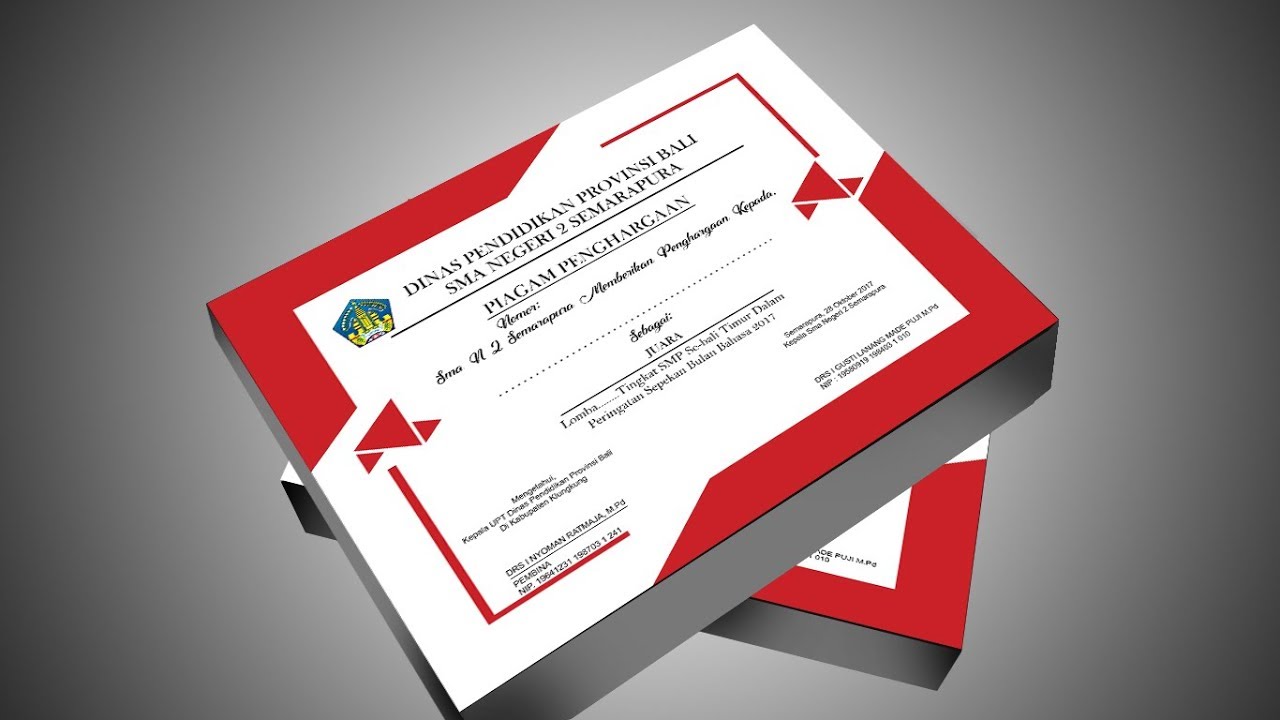 #1 Tutorial bagimana cara membuat design piagam | sertifikat dengan ...