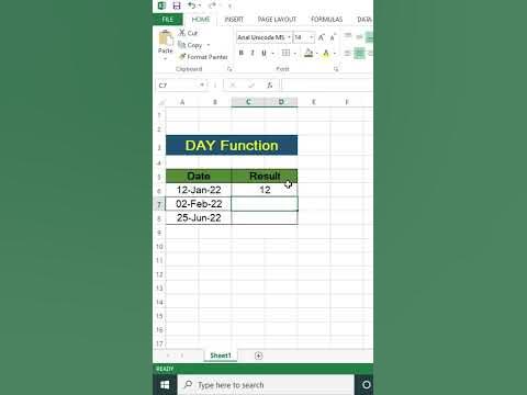 Tricks and Tips in Excel: DAY function | Muabi Design - YouTube