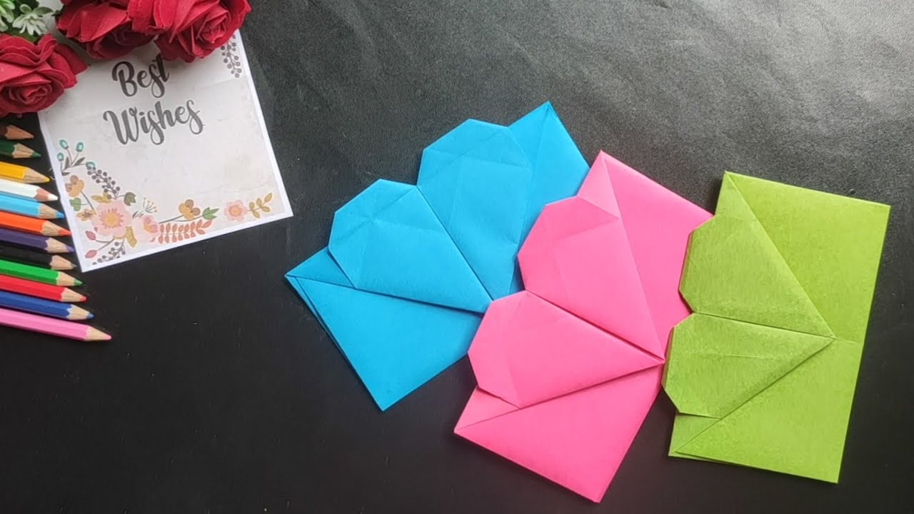 Origami/ How to make Heart shape Envelope/ heart shape - YouTube