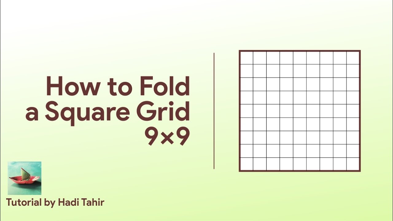 Origami Basics Tutorial Folding A 9 division Square Grid 9x9 YouTube