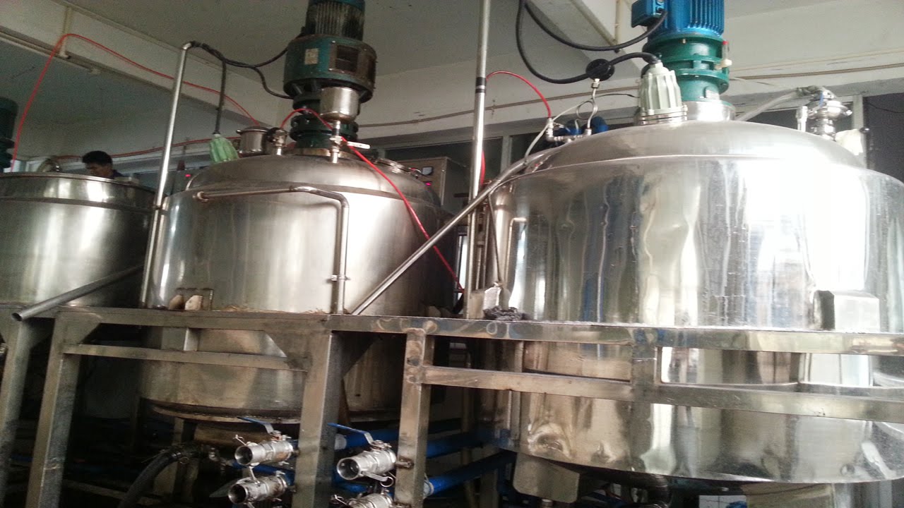 cosmetic hair products vacuum mixing filling cooling printing capping ...