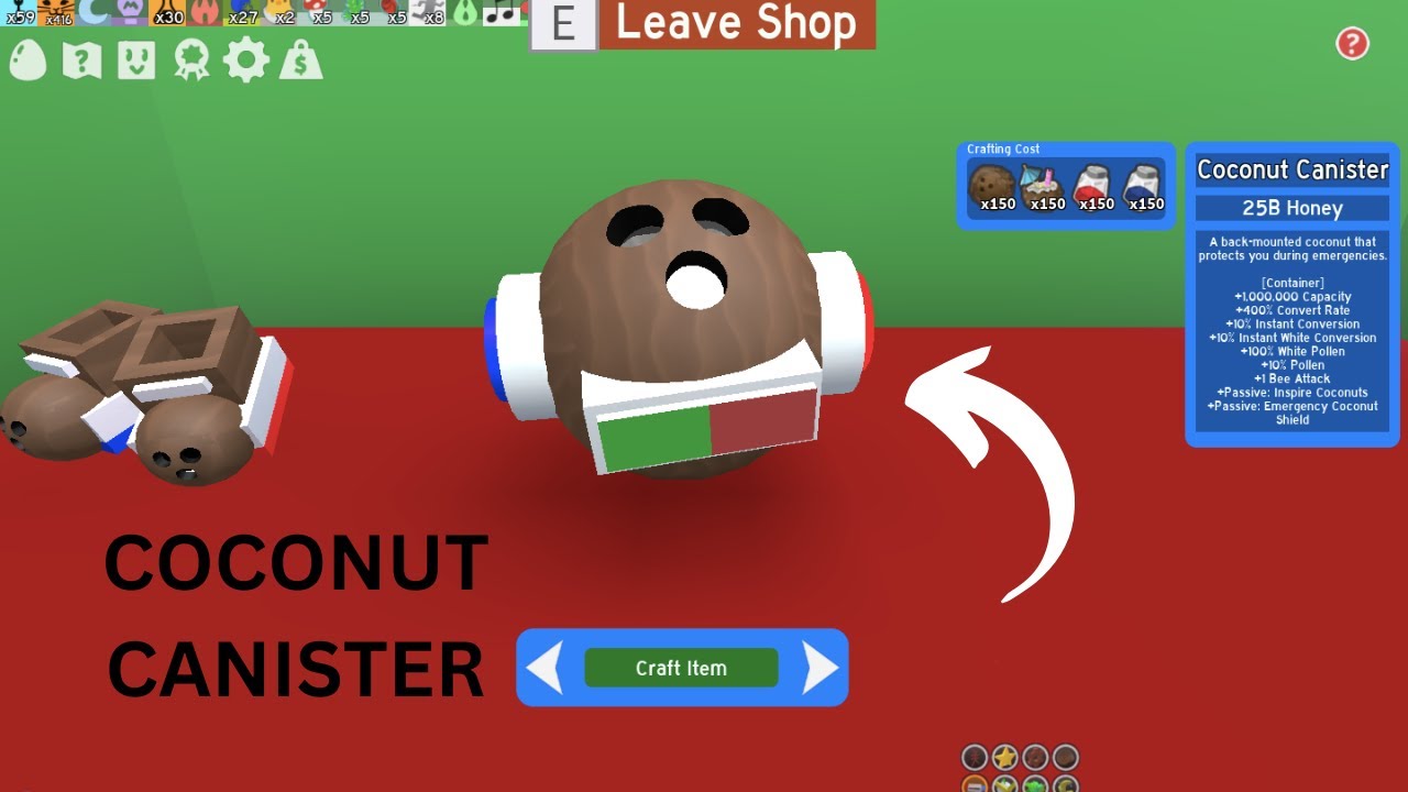 I FINALLY GOT THE COCONUT CANISTER IN BEE SWARM SIMULATOR!! - YouTube