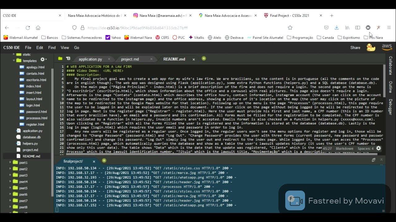 CS50x 2021 - Final Project - Matheus Spósito de Oliveira - YouTube