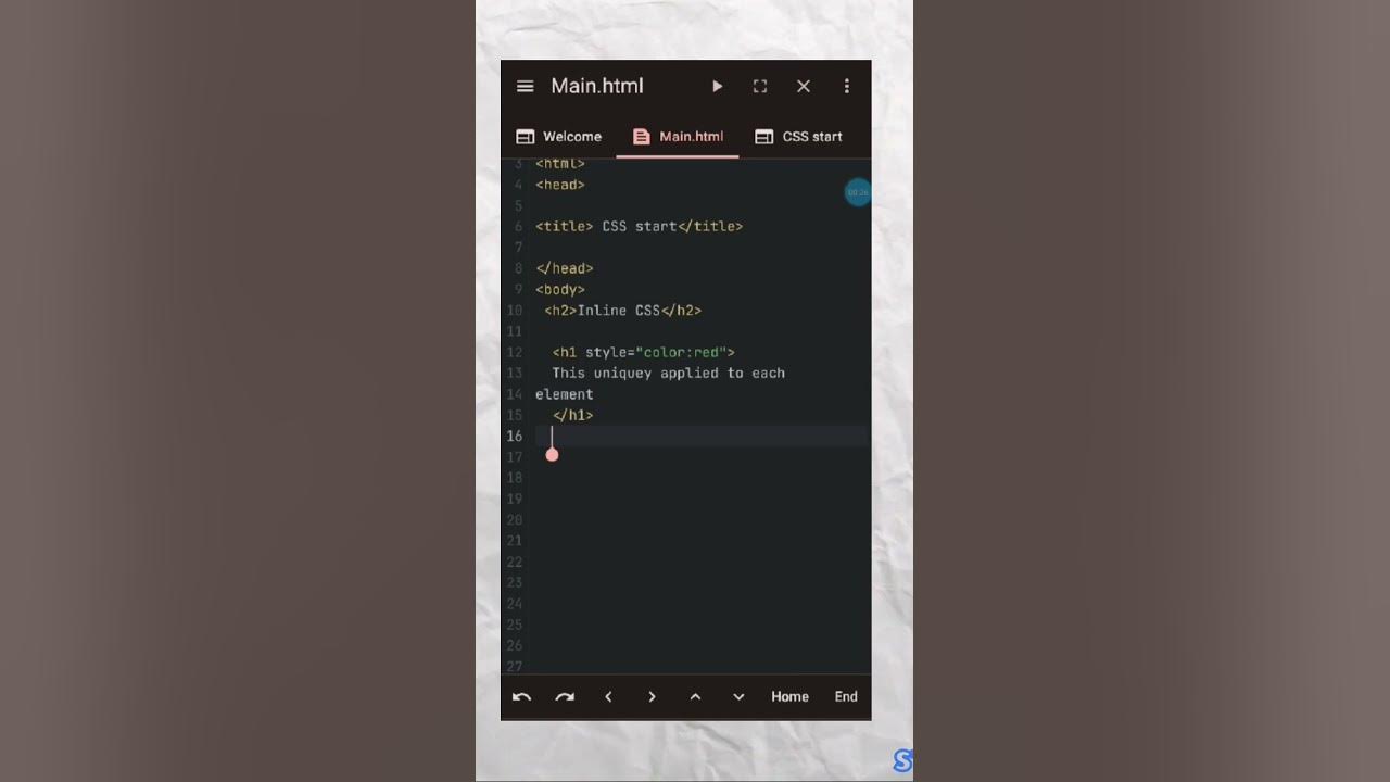 Inline Css With Style Attribute Html Css Coding Shorts Style