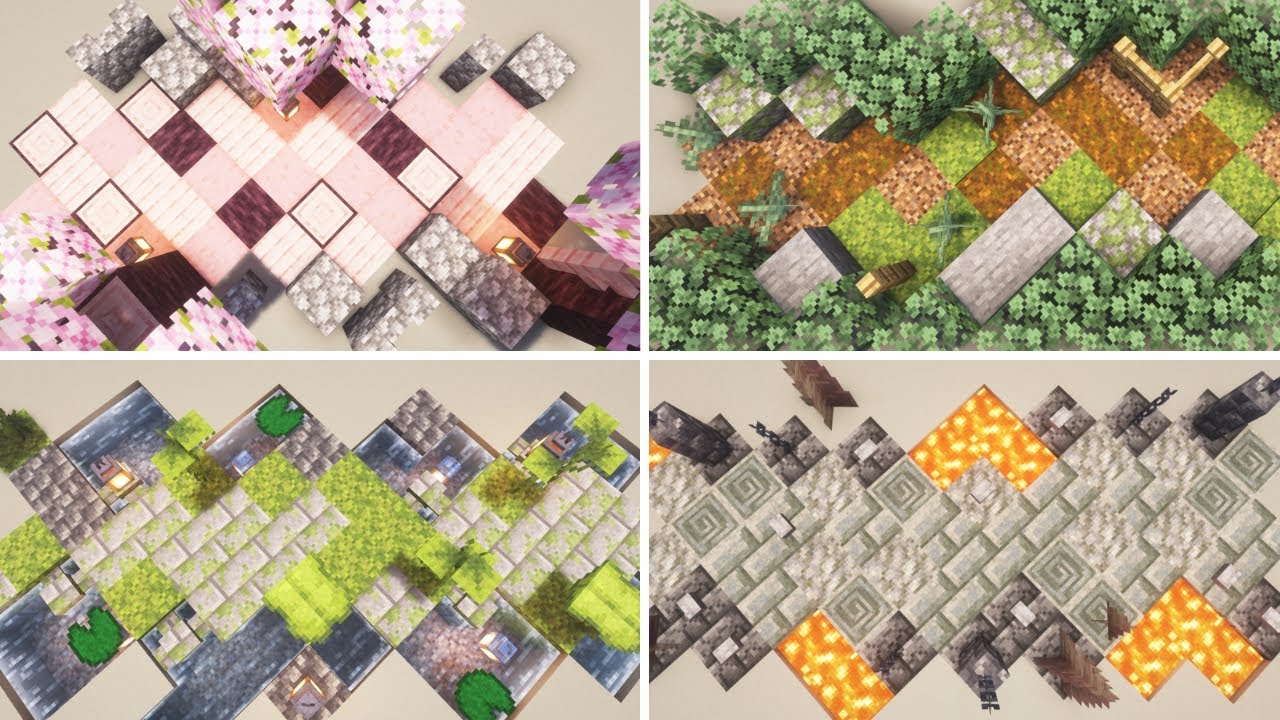 8 Pathway Designs | Minecraft | Tutorial - YouTube