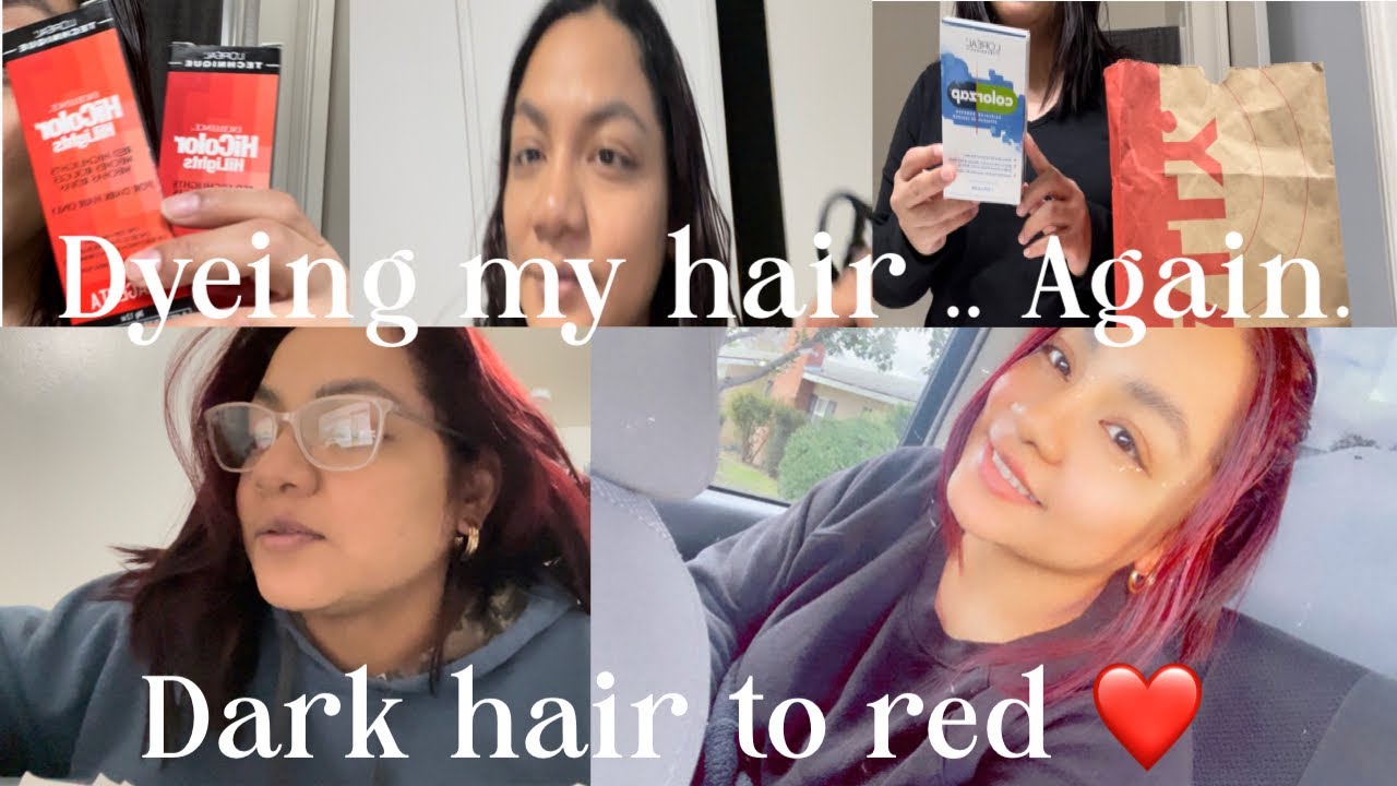 Dyeing my hair red 🫶🏽 using colorzap and L’Oréal hi color Magenta+Red ...