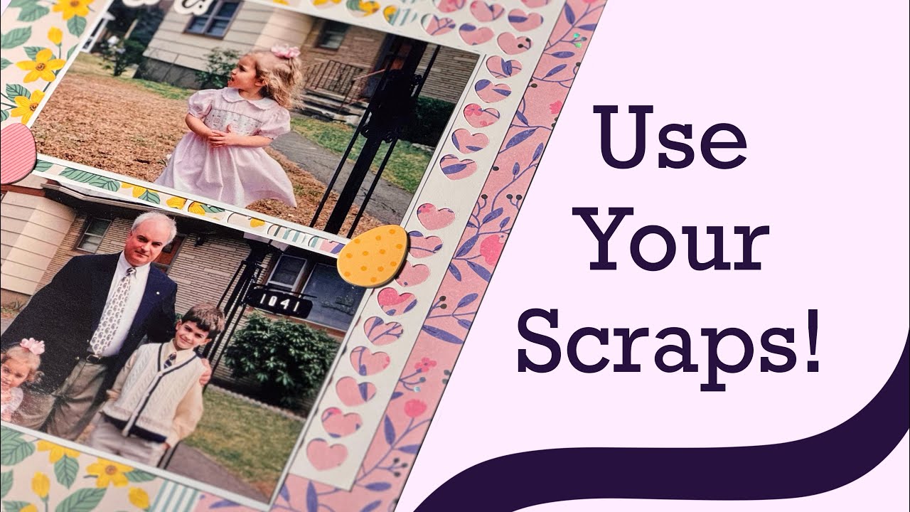 Use Your Scraps!! // 9x12 Scrapbook layout using ONLY scrap paper - YouTube