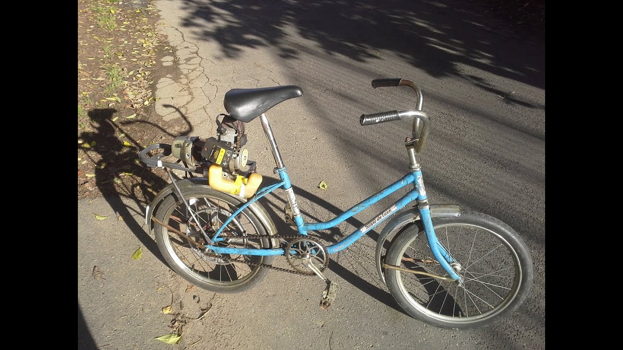 Weed wacker bike Mk.2 /motokolo - YouTube