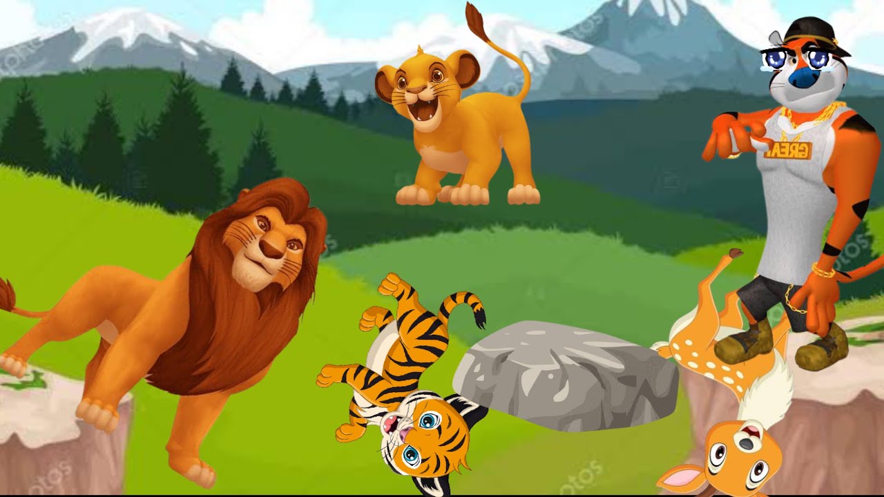 Simba saves the jungle animals from the tiger - YouTube