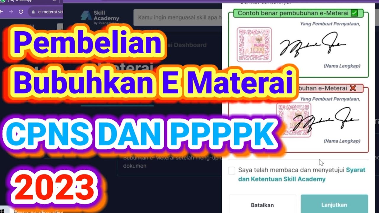 CARA BELI DAN BUBUHKAN E MATERAI SSACN 2023 / Penggunaan E Materai Beli ...