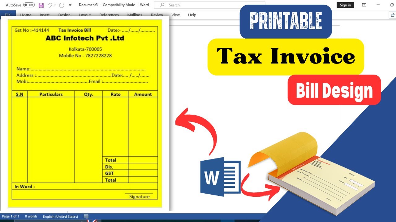 How To Make Bill Book In Ms Word Bill Book Design In MS Word MS how-to-make-bill-book-in-ms-word-bill-book-design-in-ms-word-ms