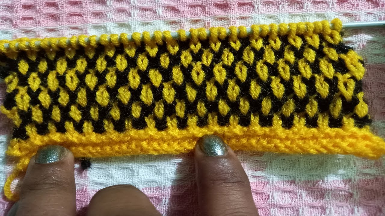 Latest and beautiful Easy two colour knitting design for ladies ...