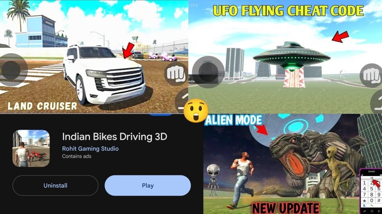 New Secret Cheat Code + UFO 😱 Indian Bike Driving 3d || Indian Bike Driving 3d New Update 2025 ...