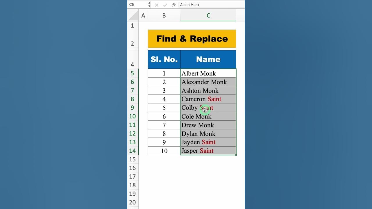 Find & Replace in Excel 2025 #excel #excelformula #exceltips #excelfunction #officechamp # ...