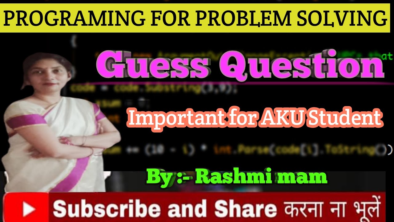 Important Questions of PPS | Guess Questions Of Programming For Problem ...