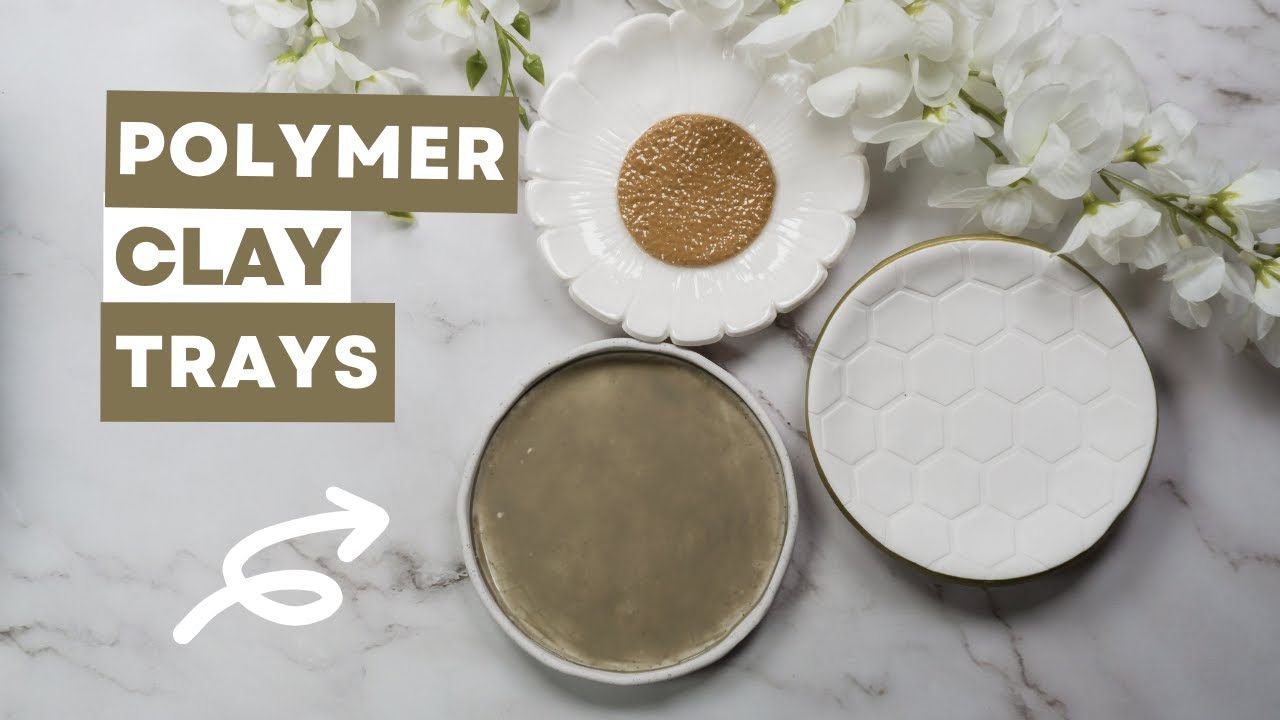 Make these 3 Minimal Jewelry Trays with White Poymer Clay - YouTube