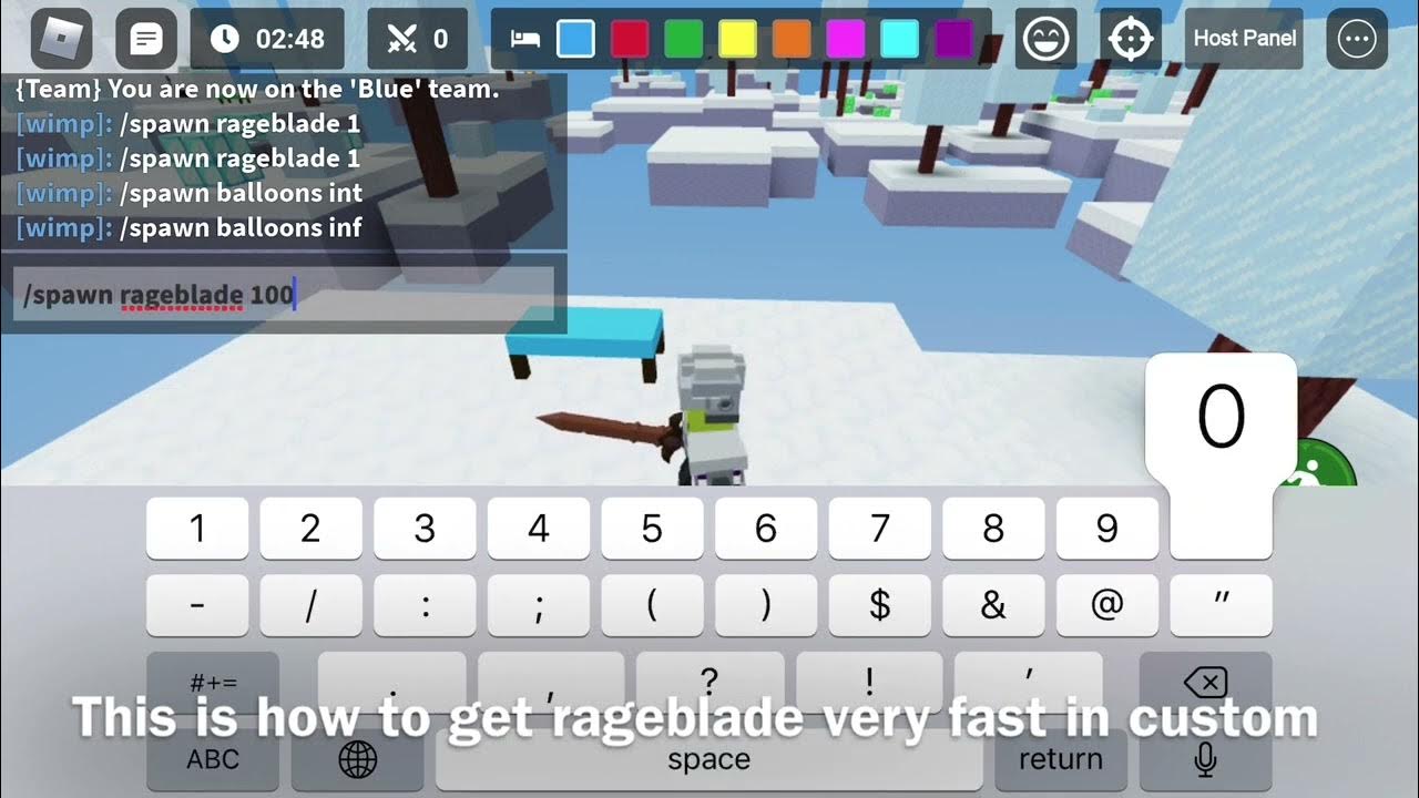 How To Get Rageblade Really Fast In Custom Roblox Bedwars Youtube