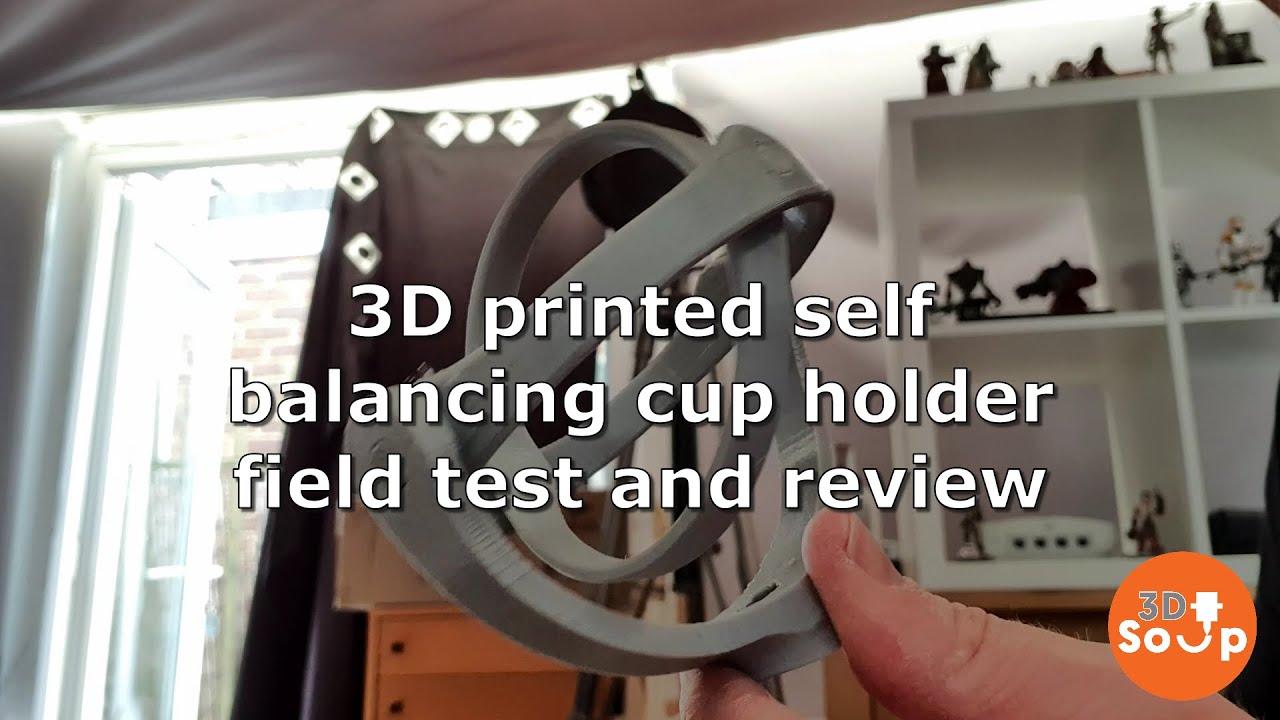 3D printed self balancing cup holder field test and review - YouTube