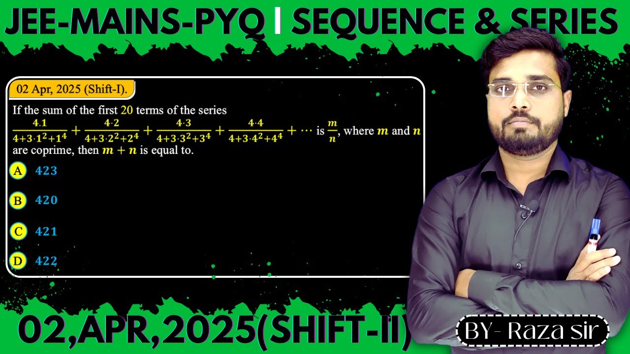If the sum of the first 20 terms of the series4.14.24.34.44+3.12+14 +4 ...