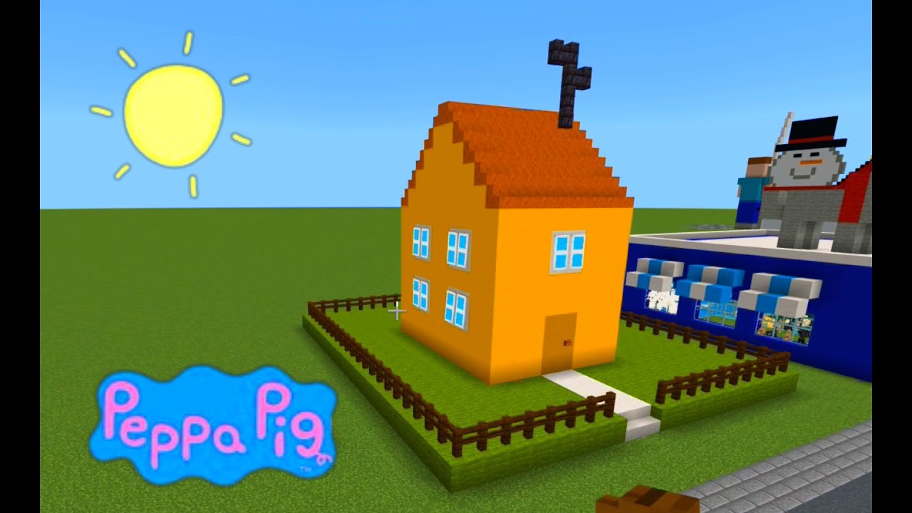 Minecraft step by step tutorial how to build peppa pigs house minecraft ...