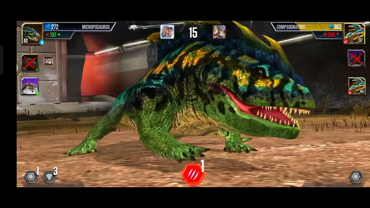 Microposaurus vs COMPSOGNATHUS / Jurassic world the game #1562 - YouTube