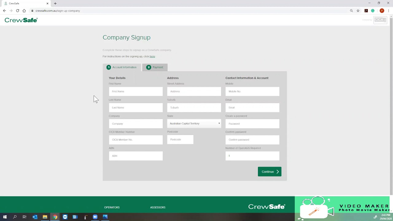 CrewSafe - Company Sign Up - YouTube