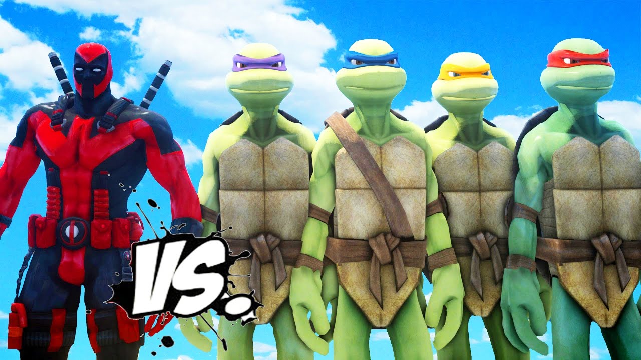 DEADPOOL VS TEENAGE MUTANT NINJA TURTLES - EPIC BATTLE - YouTube
