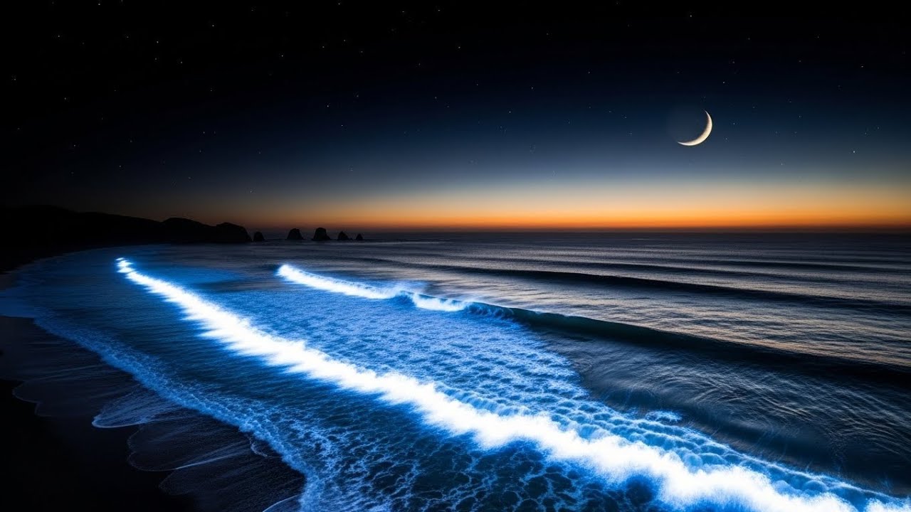 Relaxing Night Sea 🌊 Ocean Waves for Sleep, Study & Meditation - YouTube