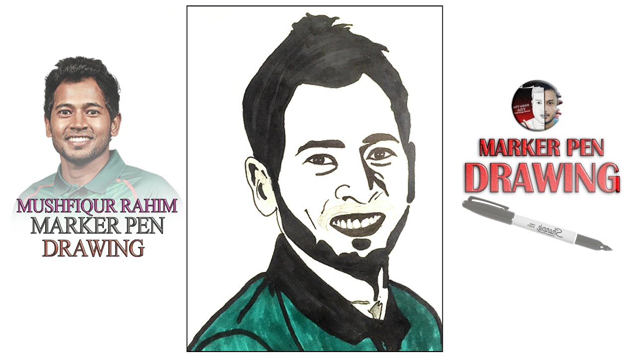 Mushfiqur Rahim Drawing ⦁ Bangladeshi Cricketer Mushfiqur Drawing ...